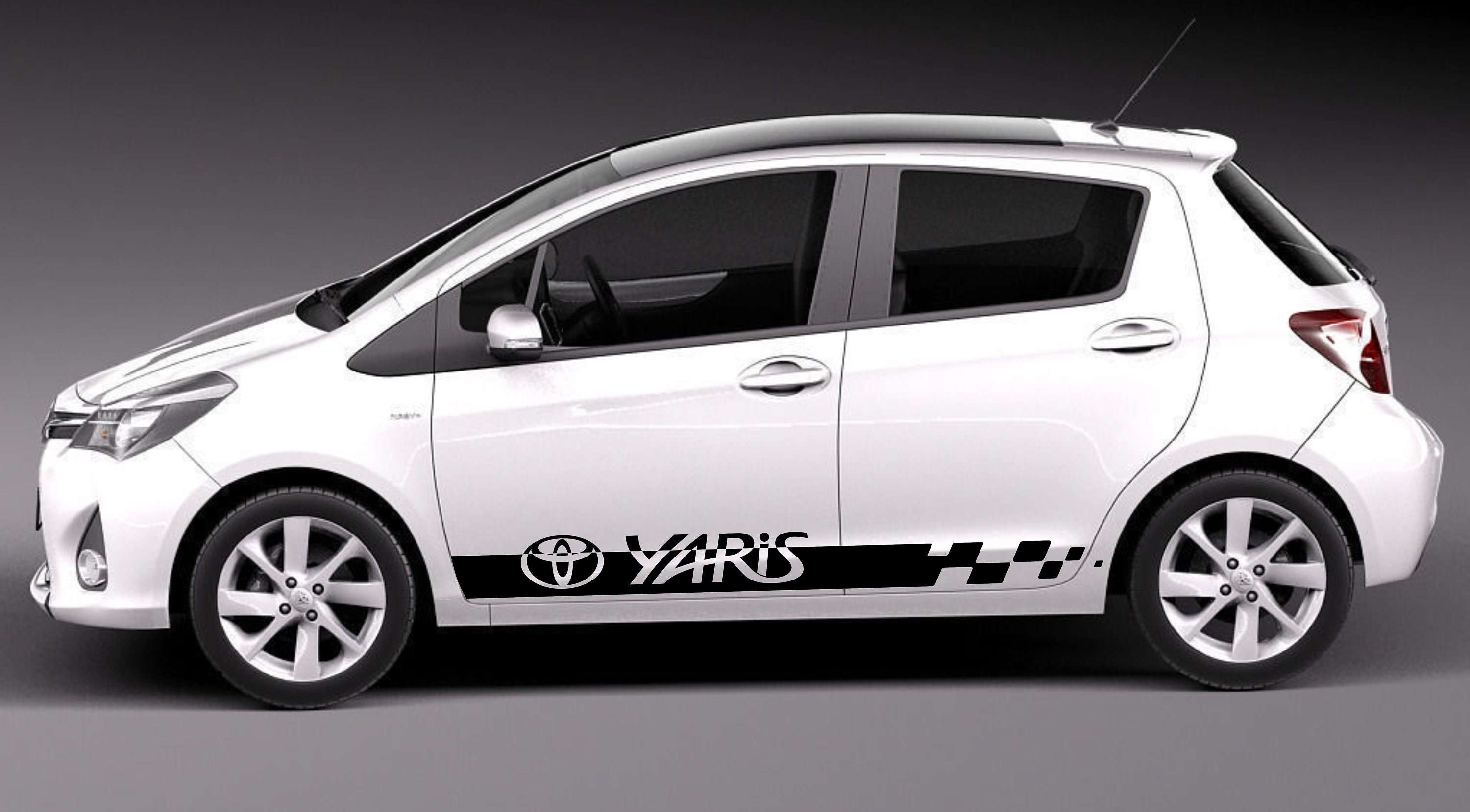 Toyota YARIS - 2pcs Side Stripe Body Decal Vinyl Graphics Sticker Logo ...