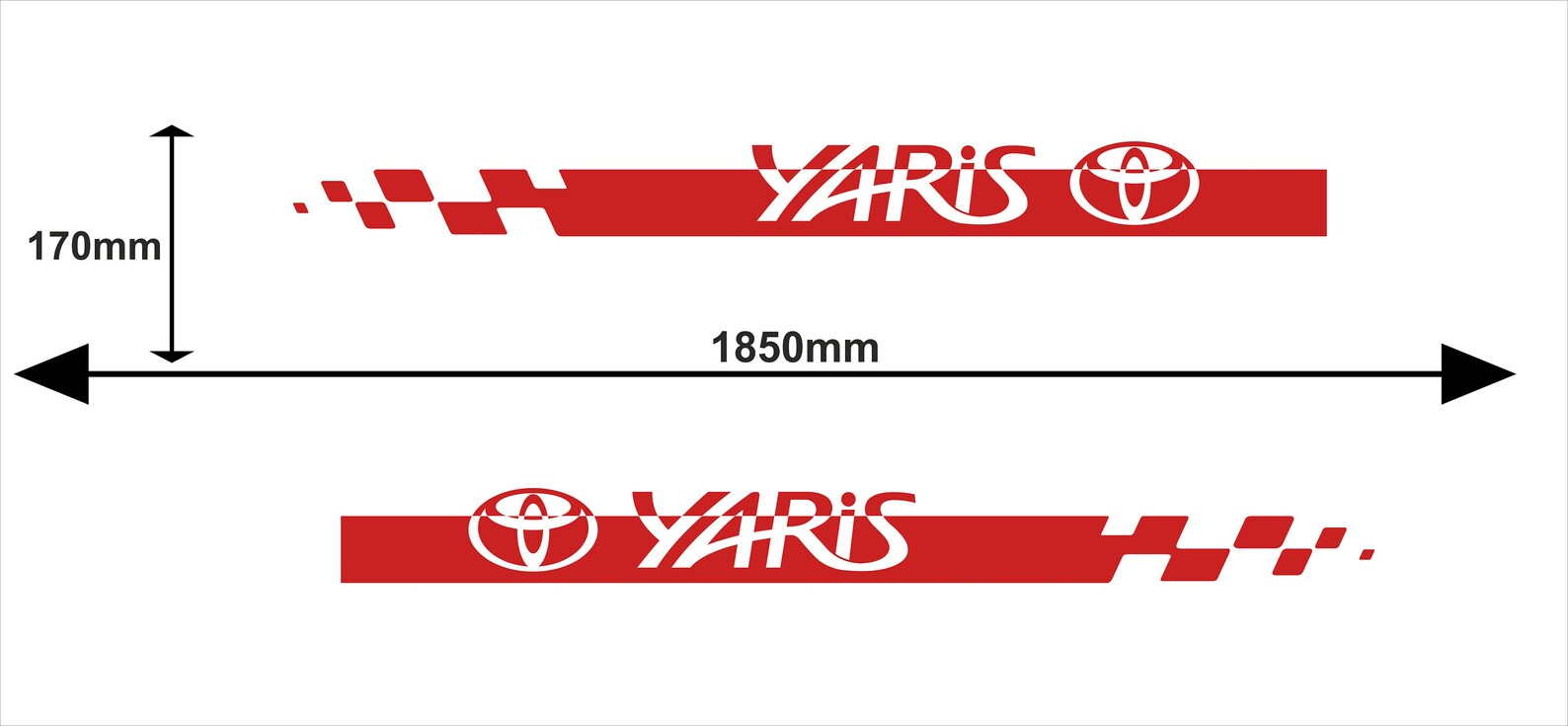 Toyota YARIS - 2pcs Side Stripe Body Decal Vinyl Graphics Sticker Logo ...