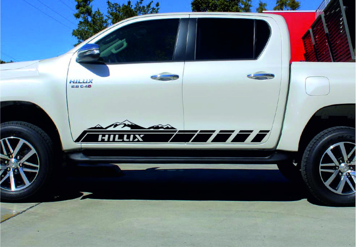 Toyota Hilux 2 Pieces Side Stripes Body Decal Vinyl Graphics Sticker ...
