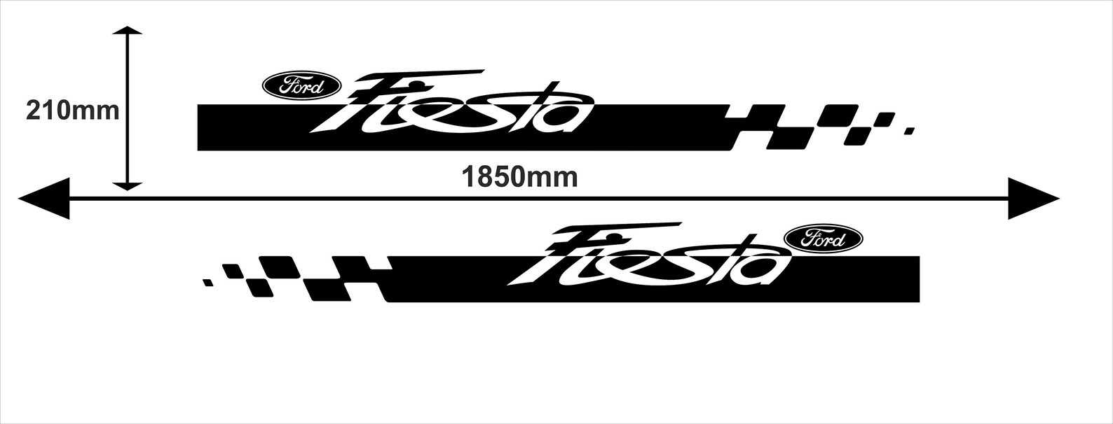 Ford Fiesta - 2pcs Side Stripes Body Decals Vinyl Graphics Sticker Logo ...