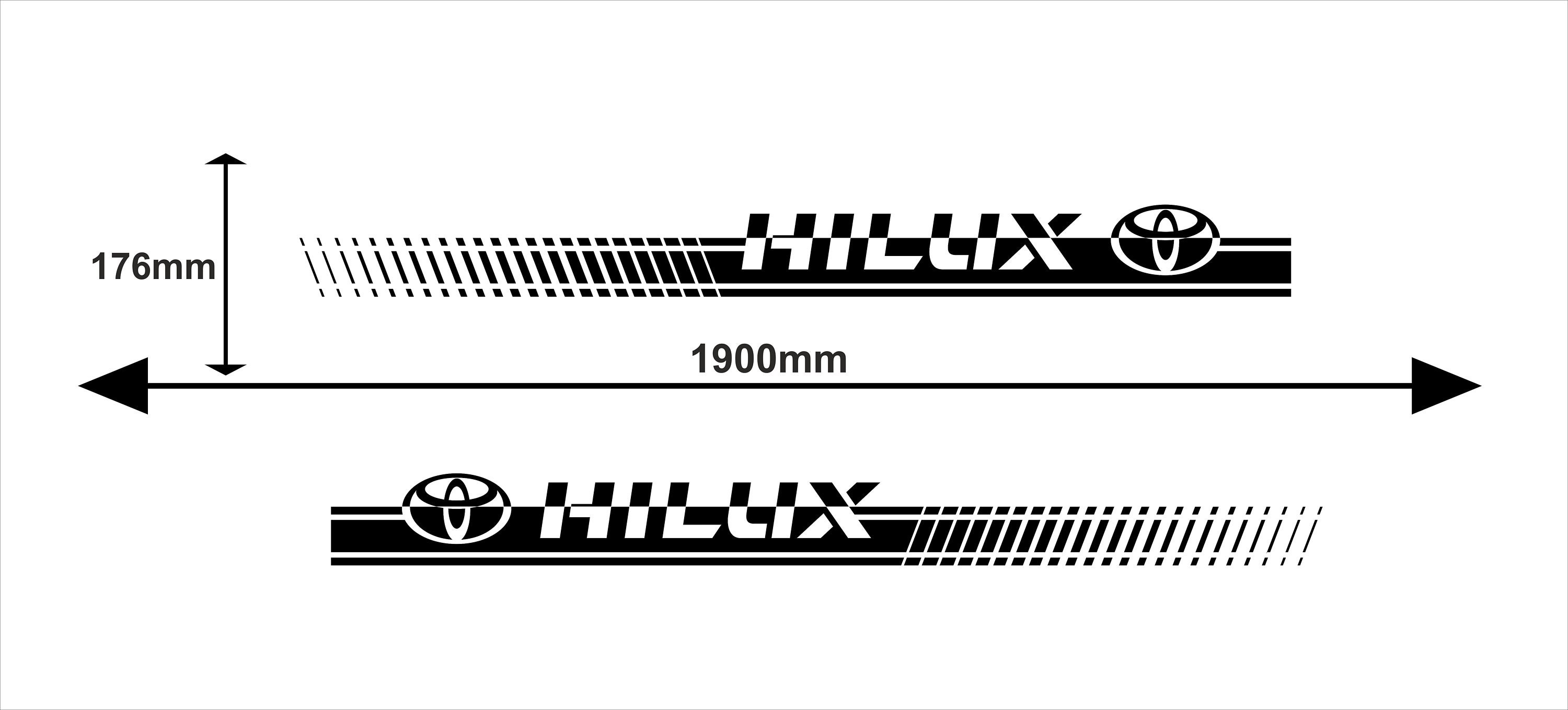 Toyota Hilux - 2pcs Side Stripe Body Decal Vinyl Graphics Sticker Logo ...