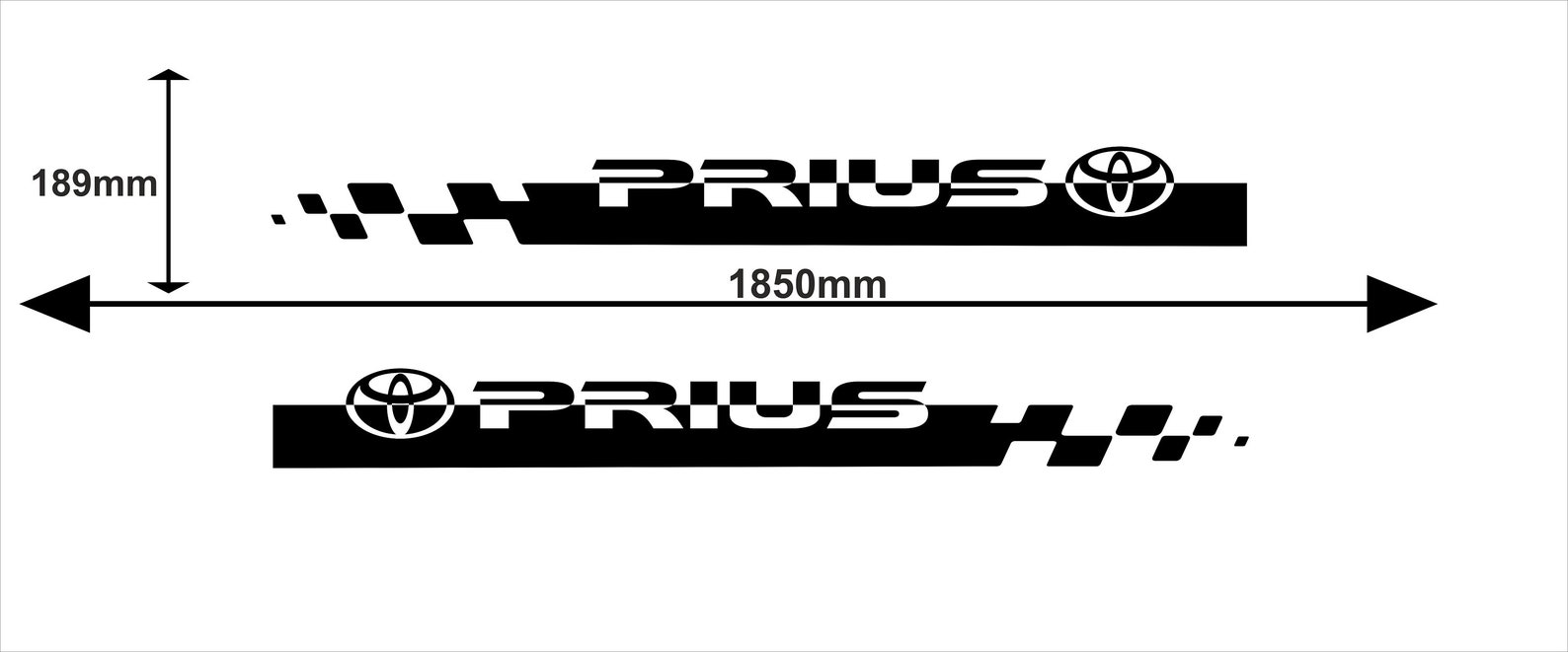 Toyota PRIUS - 2pcs Side Stripe Body Decal Vinyl Graphics Sticker Logo ...