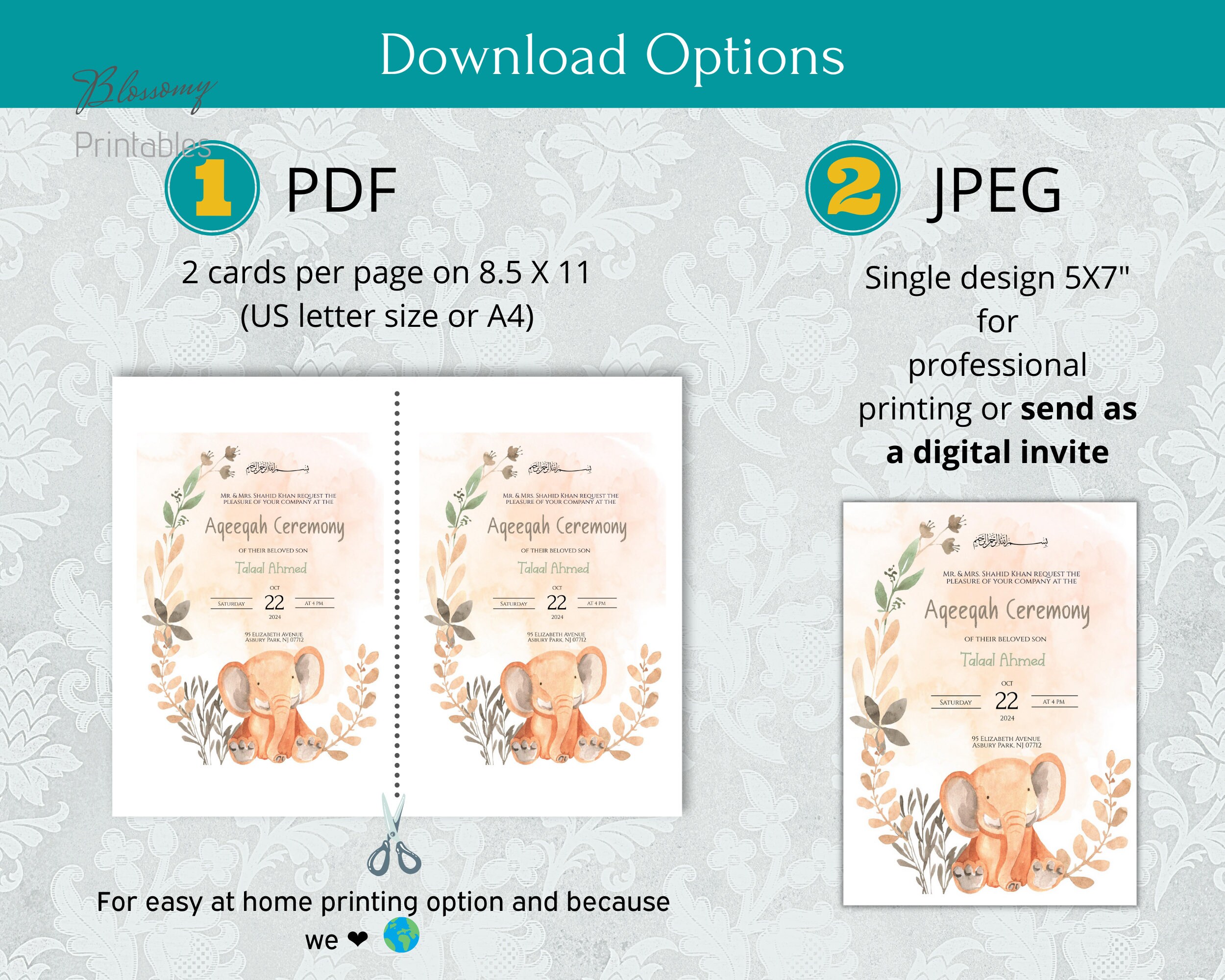 Editable Aqeeqah Invitation, Aqeeqah Card, Aqiqah Invitation, Muslim ...