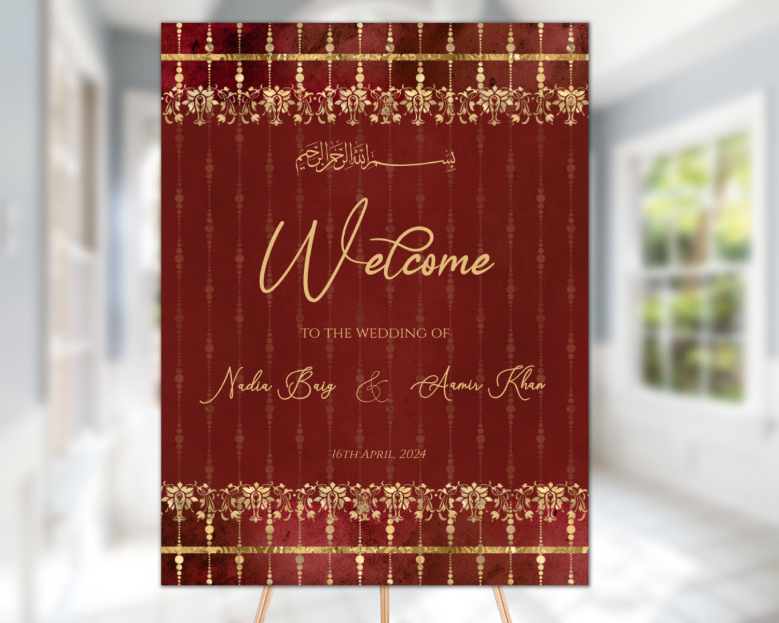 Nikkah Welcome Sign, Muslim Wedding Entrance Sign, Nikah Welcome Sign ...