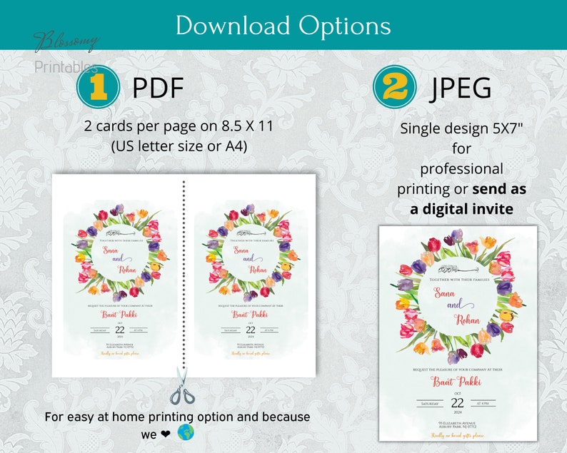 Editable Muslim Engagement Invitation Template, Baat Pakki Invite ...