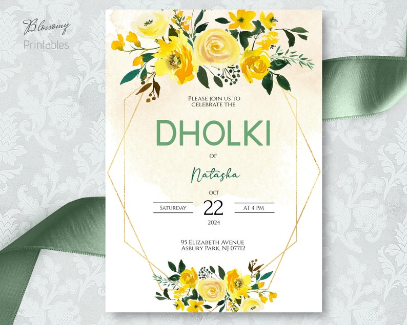 Dholki Invite Mehndi Invitation Template Haldi Invitation Etsy Australia