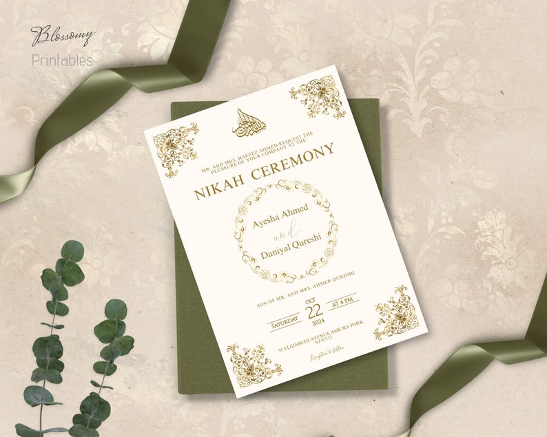Editable Nikah Invitation Traditional Islamic Wedding - Etsy