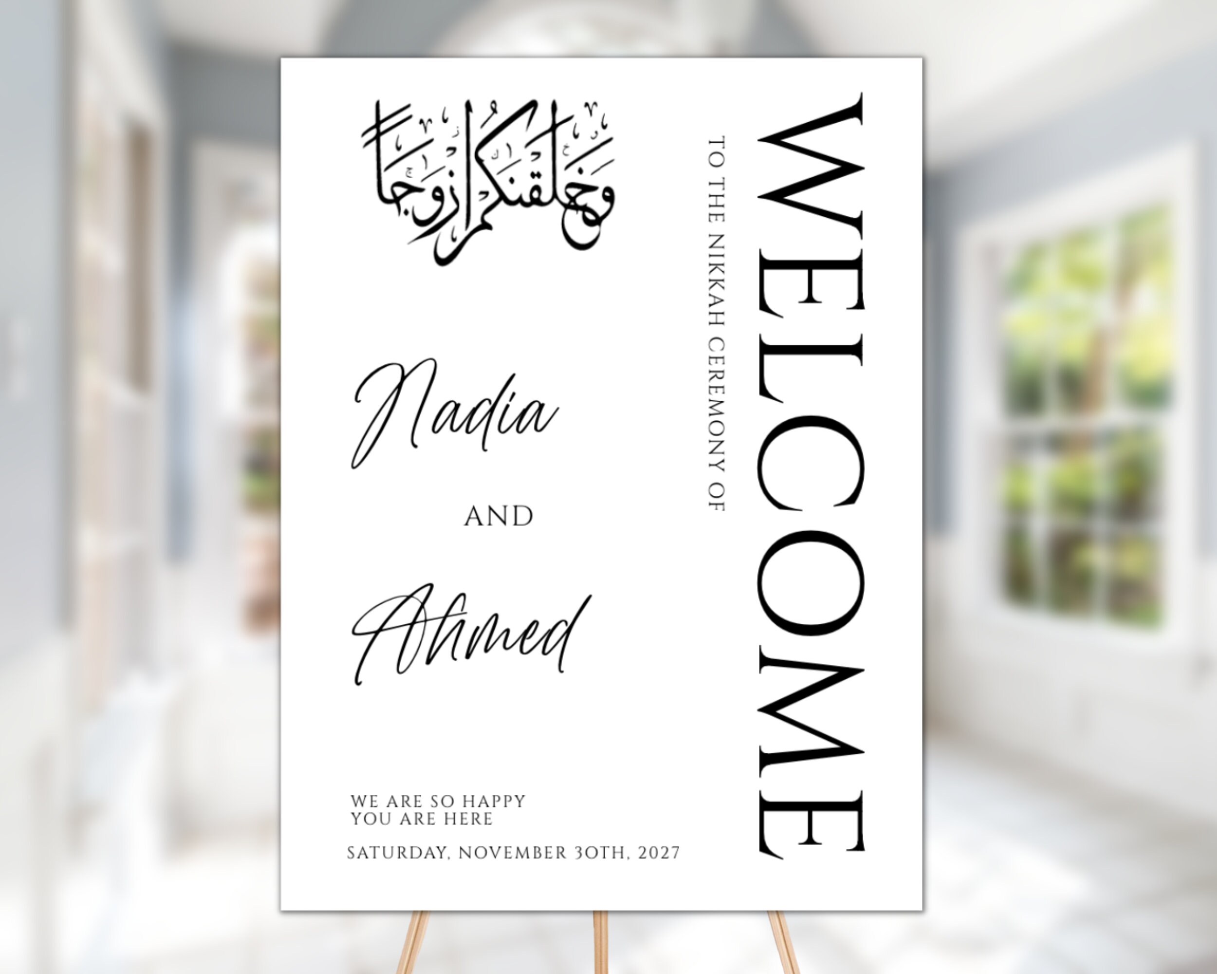 Islamic Wedding Welcome Sign Muslim Wedding Entrance Sign - Etsy