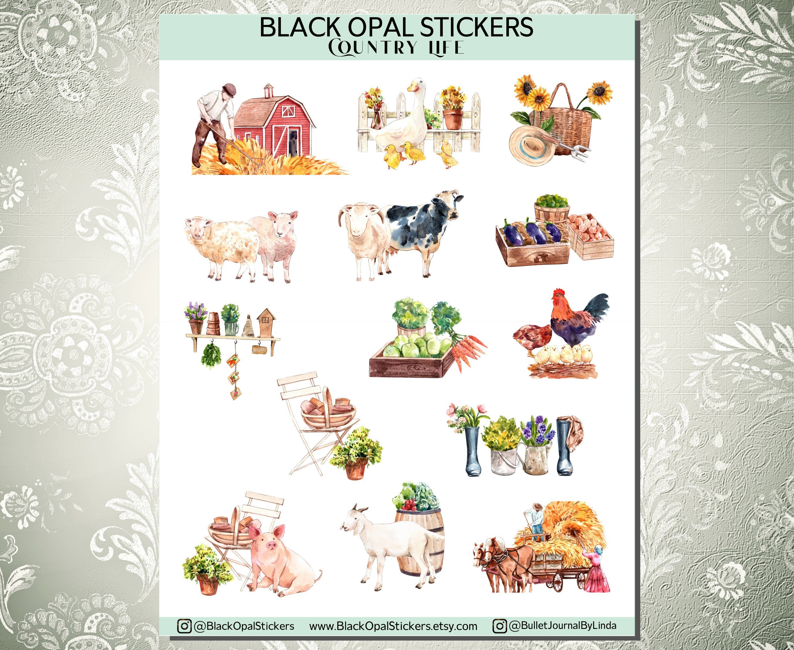 Country Life Stickers for Bullet Journal Planners - Etsy Australia