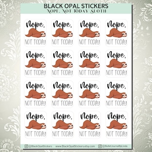 Sloth and Koala Nope, Not Today Stickers for Journals, Planners ...