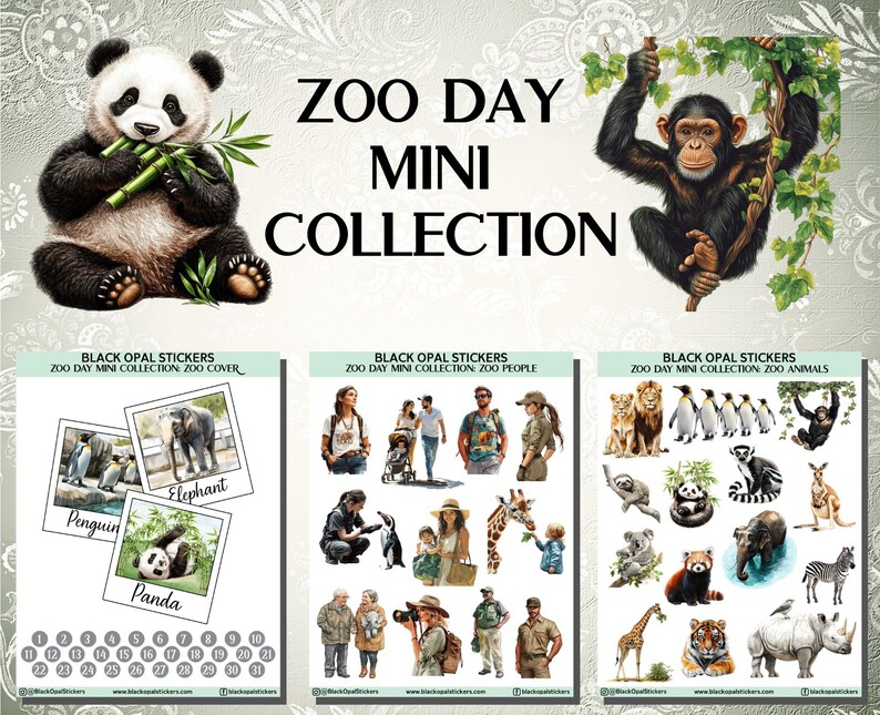 Zoo Day Mini Sticker Collection - Etsy