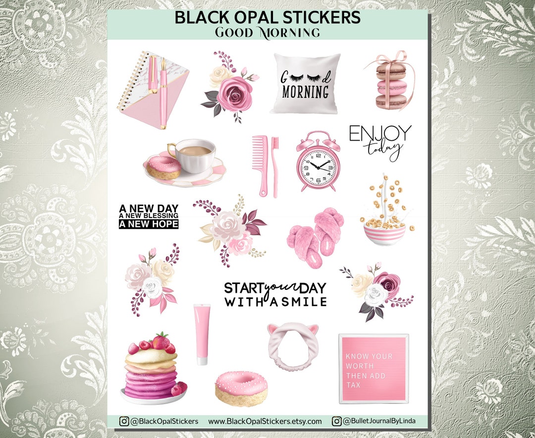 Good Morning Stickers for Bullet Journals, Scrapbooking, Cards, Kids ...