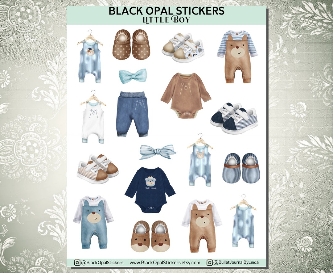 Little Boy Stickers for Bullet Journals, Scrapbooking, Cards, Kids ...