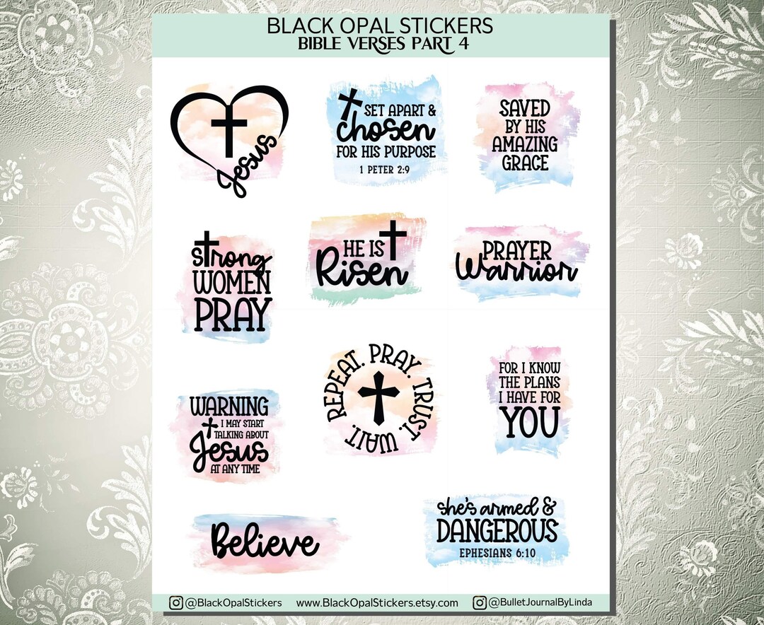 Bible Verses Part 4 Stickers for Bullet Journals, Scrapbooking, Cards ...