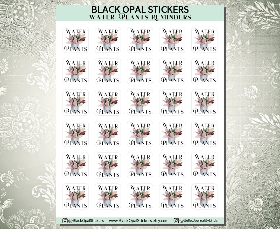 Water Plants Reminder Stickers for Bullet Journals, Scrapbooking, Cards ...