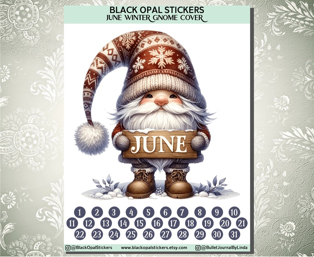 June Gnome Monthly Cover With Date Stickers | Journals | Planners ...