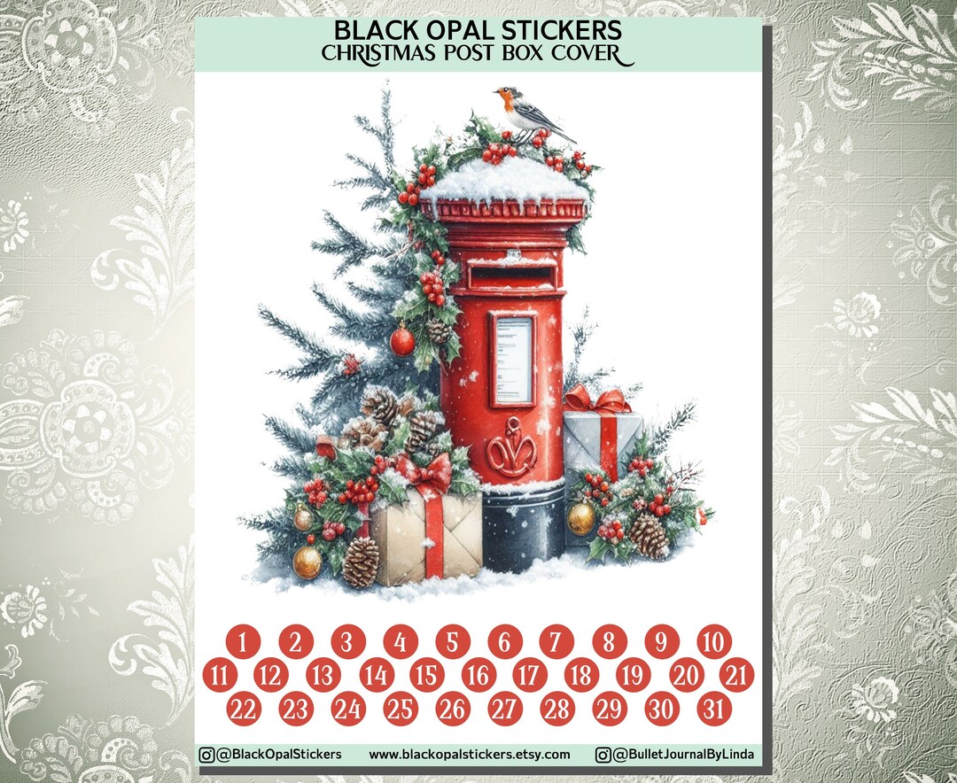 Christmas Post Box Monthly Cover With Date Stickers | Journals ...