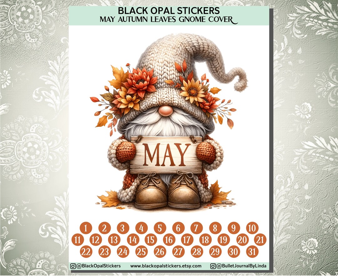 May Gnome Monthly Cover With Date Stickers | Journals | Planners ...