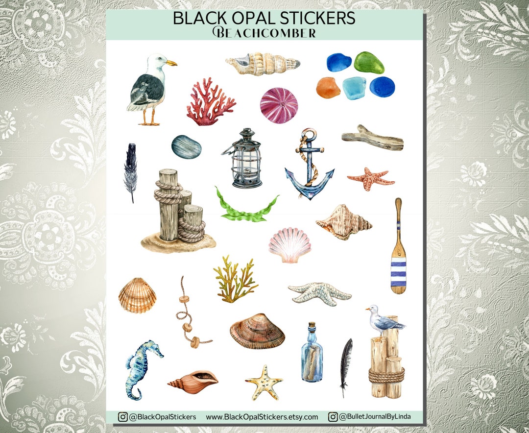 Beachcomber Stickers for Bullet Journals, Scrapbooking, Cards, Kids ...