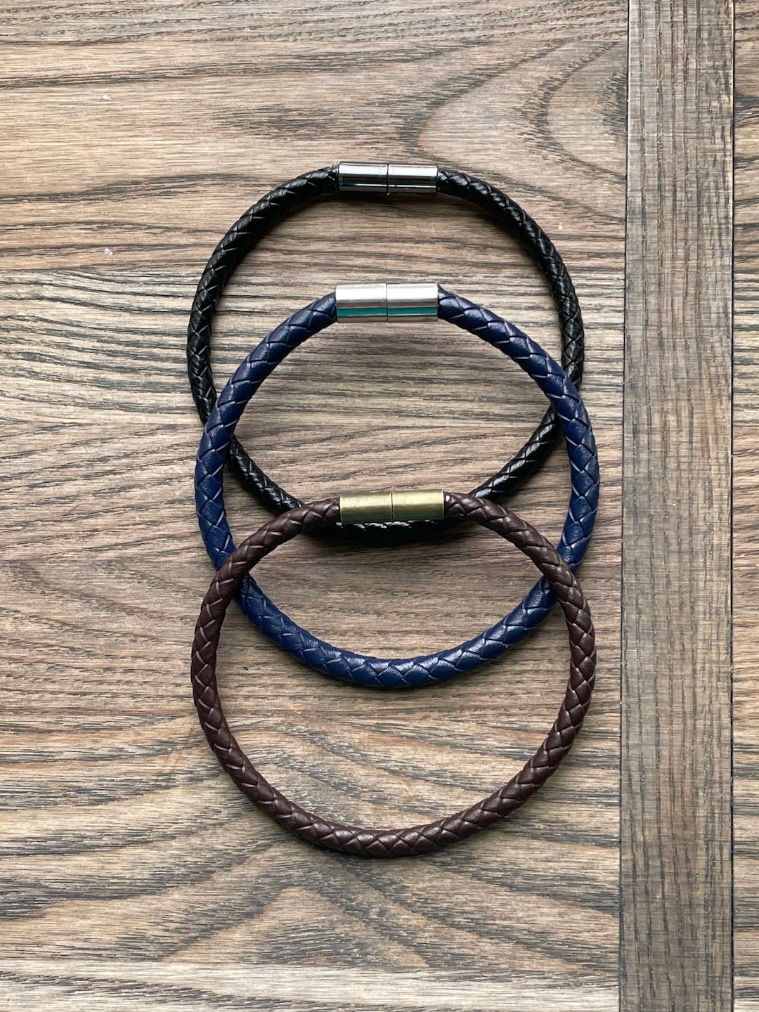 Men’s Genuine Leather Woven Bracelets - Etsy