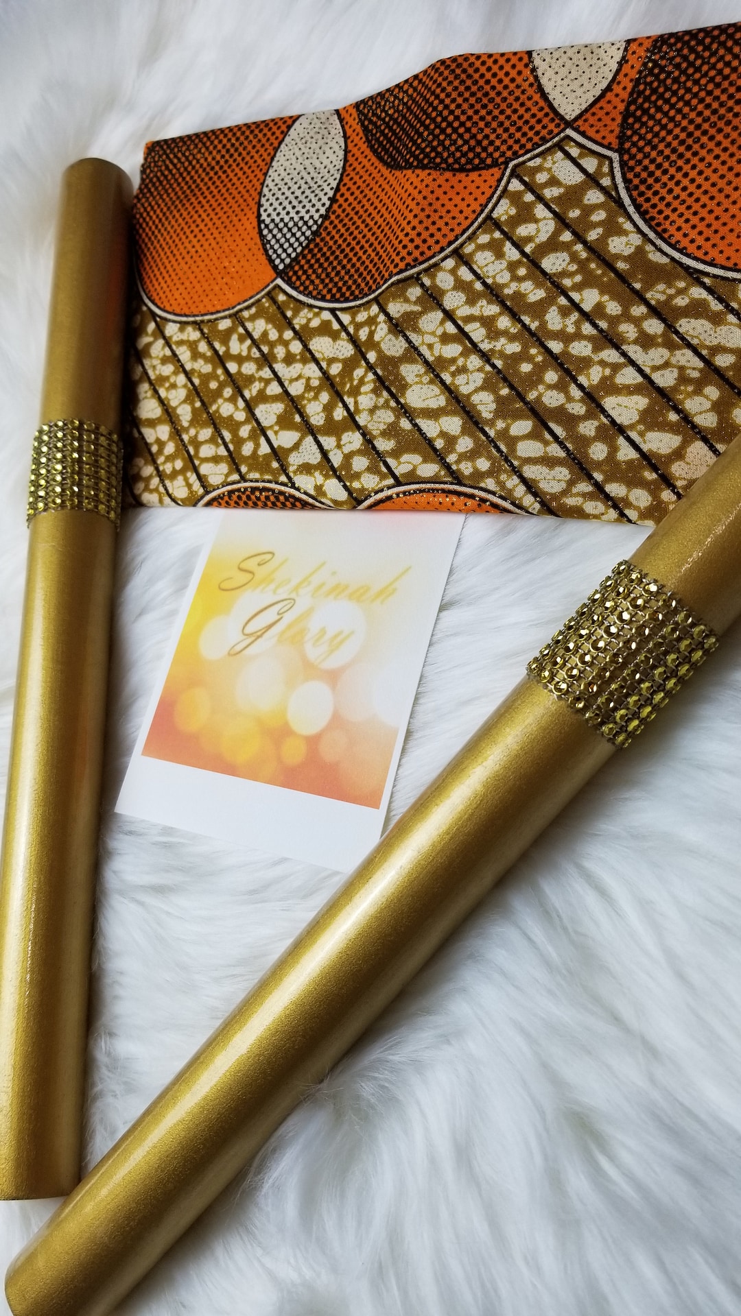 Gold Mattah-war Sticks-praise Instruments-worship Sticks-staff-painted ...