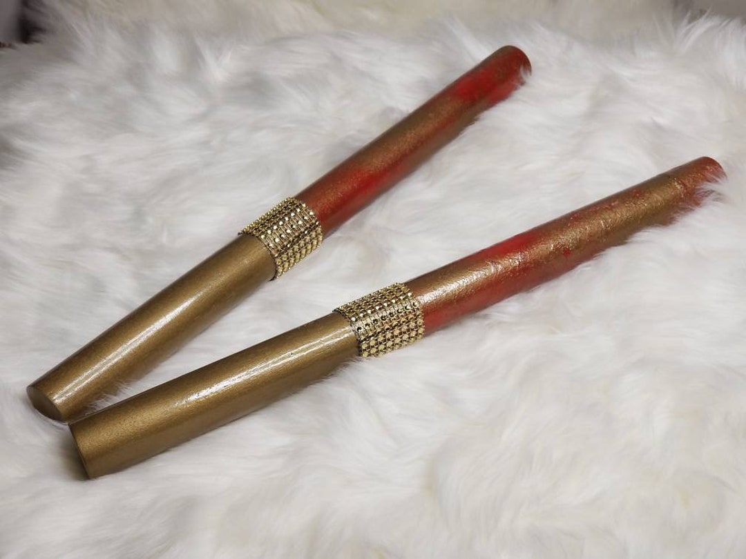 Red, Gold Gold Glitter Handle-war Stick-praise Instruments-worship ...