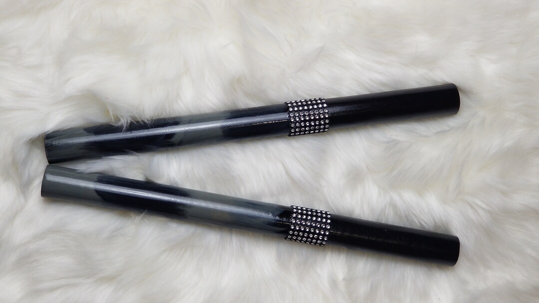 Black, Gray, War Sticks-praise Instruments-worship Sticks-staff-painted ...