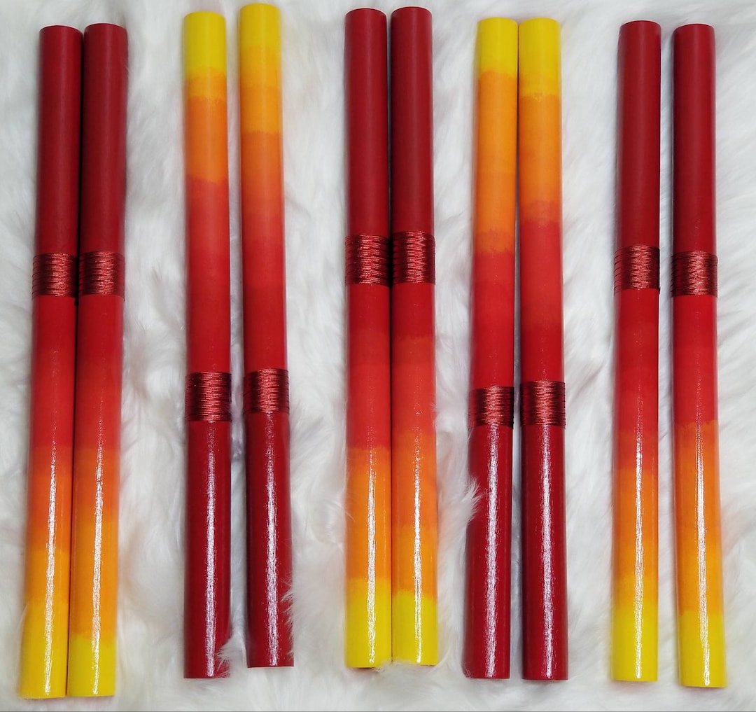 Fire-mattah-war Sticks-red Yellow Orange Praise Instruments-worship ...