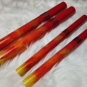 Fire-mattah-war Sticks-red Yellow Orange Praise Instruments-worship ...