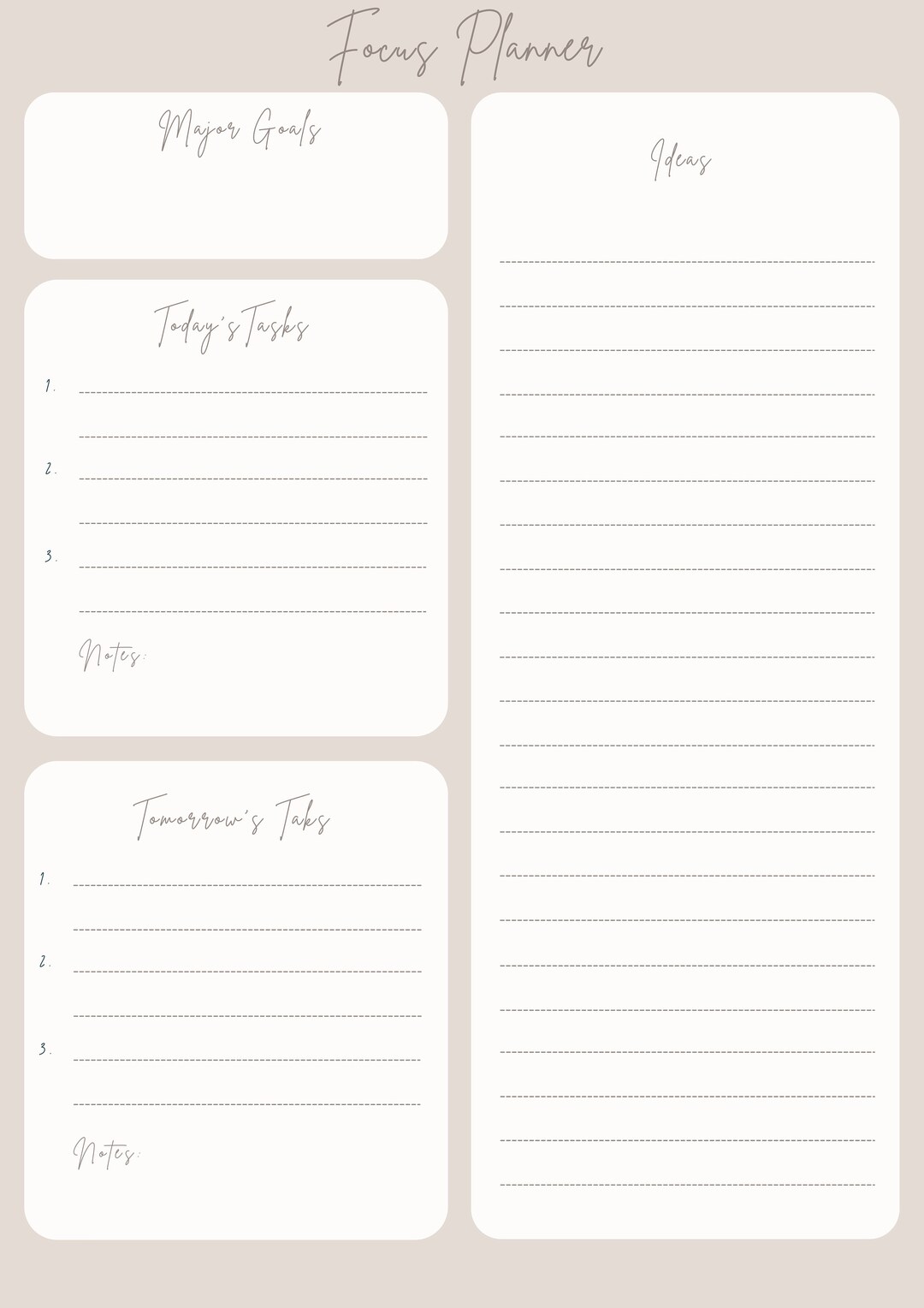 Boho-minimalist Daily Task Planner - Etsy