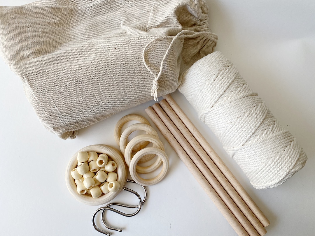 DIY Macrame Kit 1 DIY 100M 3mm Cotton Rope Wall Hanging Christmas Gift ...