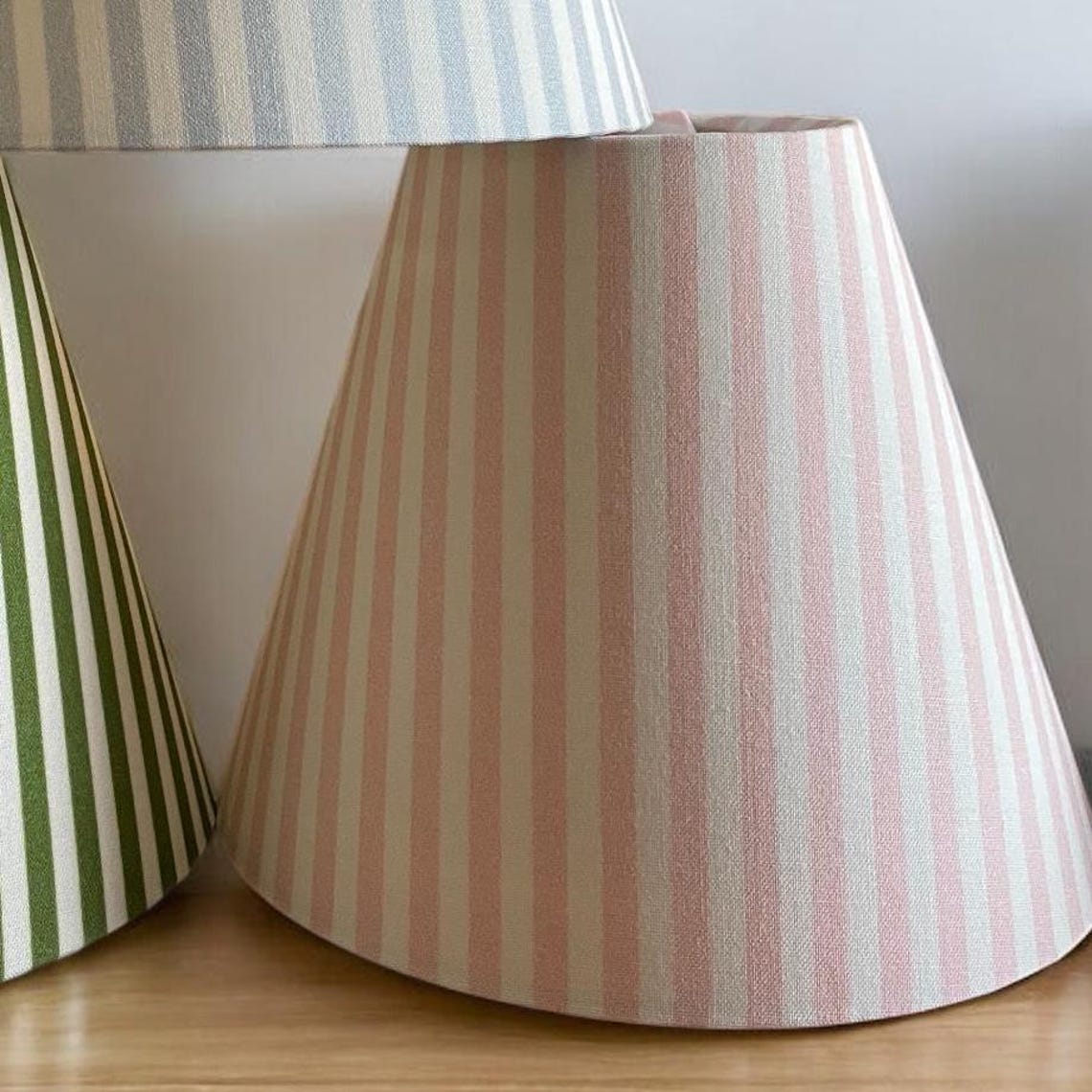 Pink Lampshade Striped Pink Sconce Shade for Chandelier Blush Pink Lamp ...