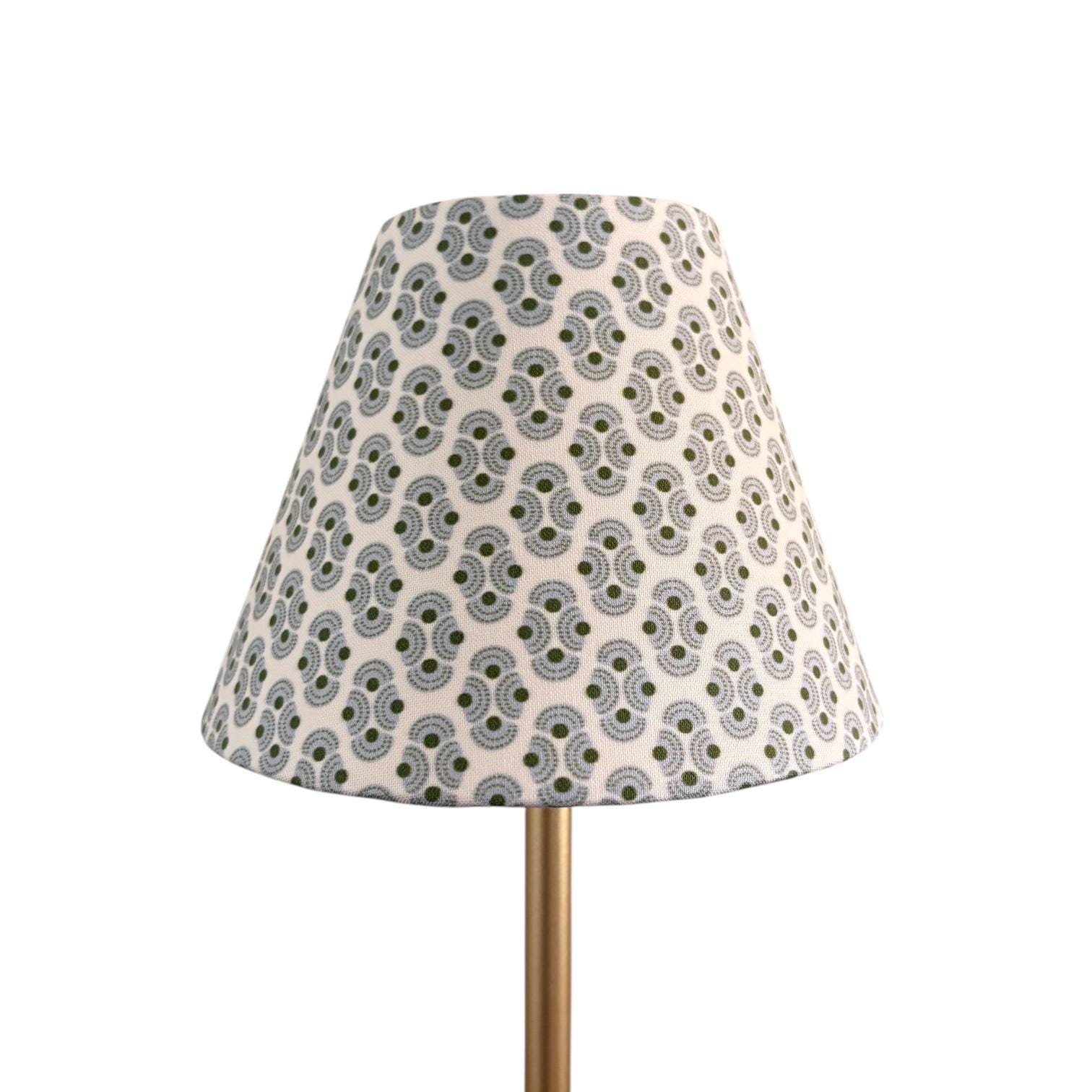 LED Cordless Lamp Shade Cover: Blue & Green Fabric, Mahjong Table Light ...
