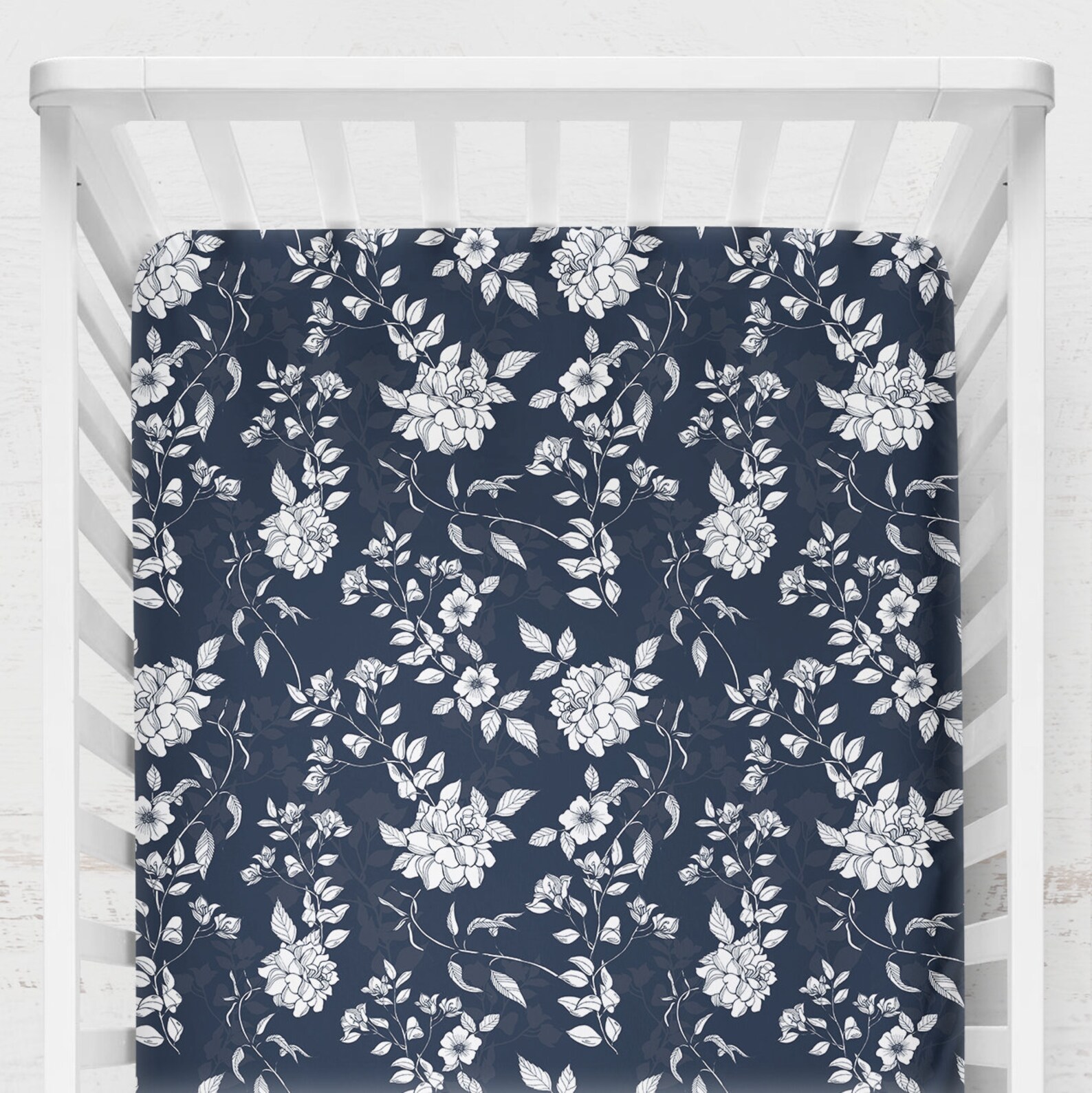 Floral Crib Sheet Light Blue Floral Baby Bedding Set Preppy - Etsy