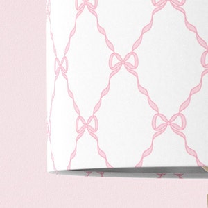 Pink Bow Lampshade Girls Room Bows Nursery Decor Blush Pink and White ...