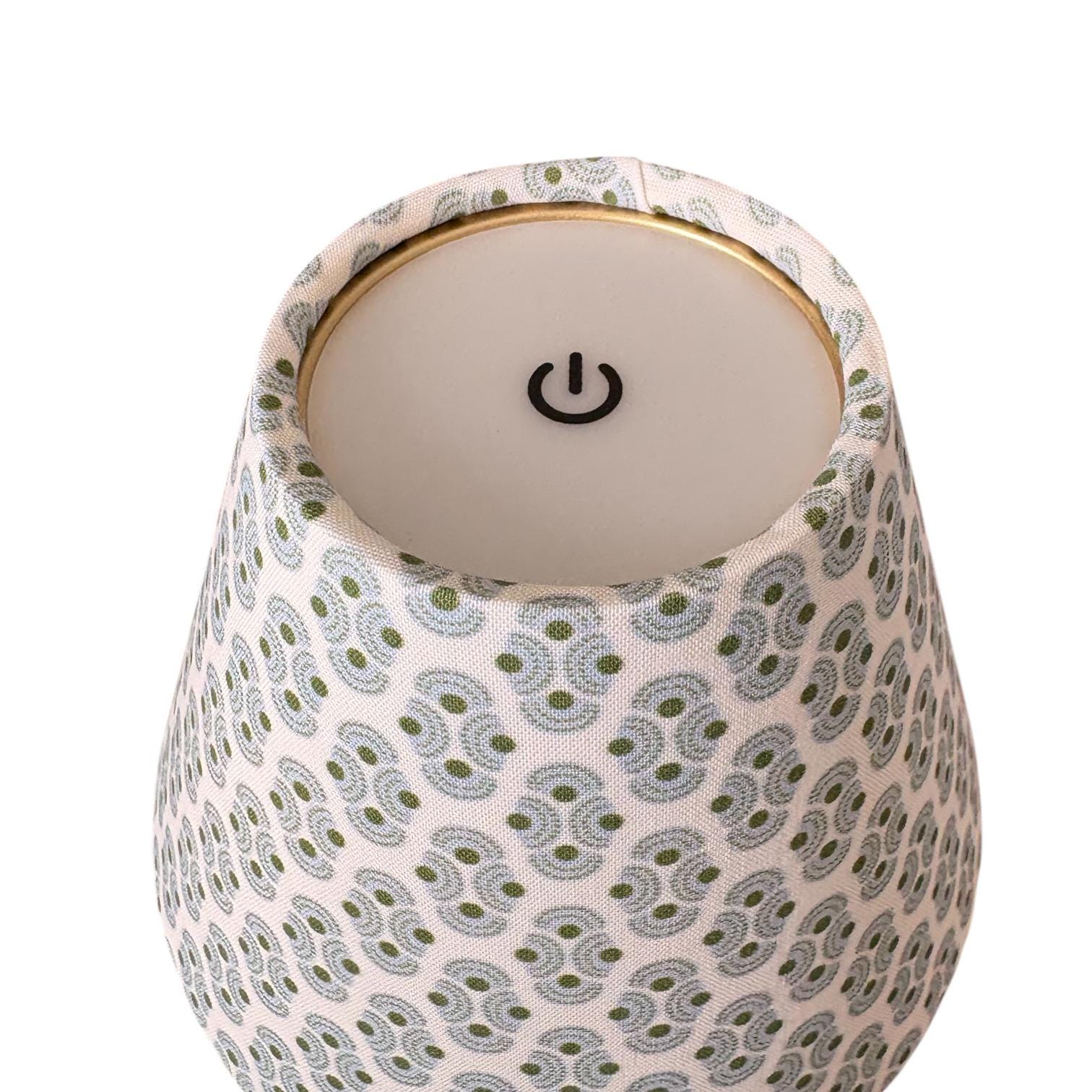 LED Cordless Lamp Shade Cover: Blue & Green Fabric, Mahjong Table Light ...