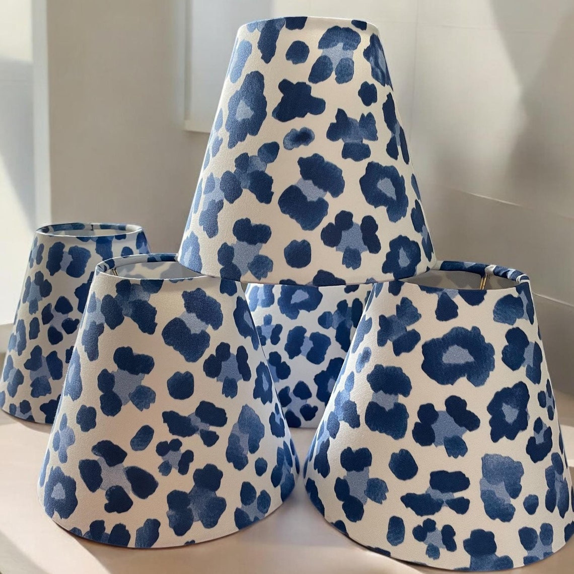 Leopard Print Decor Blue Leopard Lamp Shade Blue Cheetah Decor Blue ...