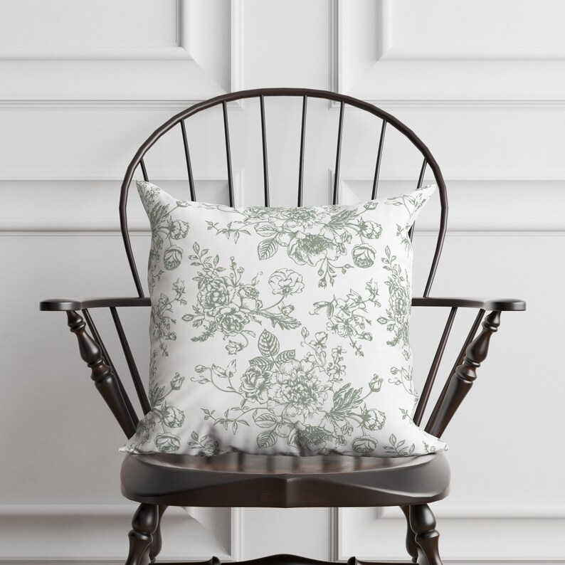 Blue Toile Pillow Blue Floral Throw Pillow Classic Toile Designer ...