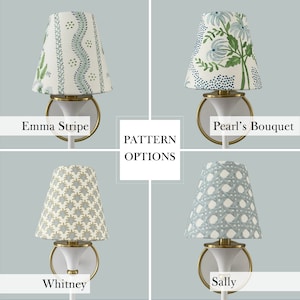 Sconce Shade Blue Lampshade for Chandelier or Table Lamps Blue Floral ...