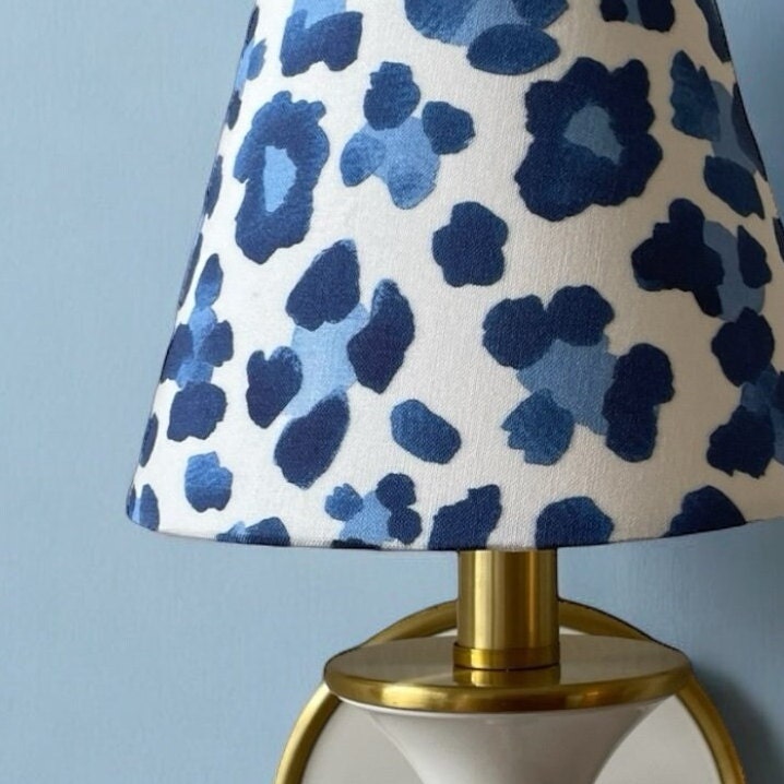 Leopard Print Decor Blue Leopard Lamp Shade Blue Cheetah Decor Blue ...