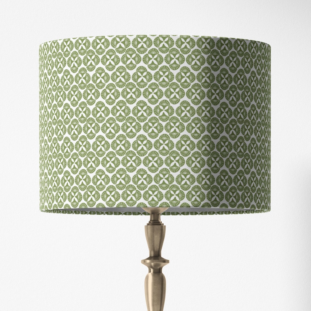 Green Patterned Lampshade Coastal Lampshade for Table Lamp Girls Room ...