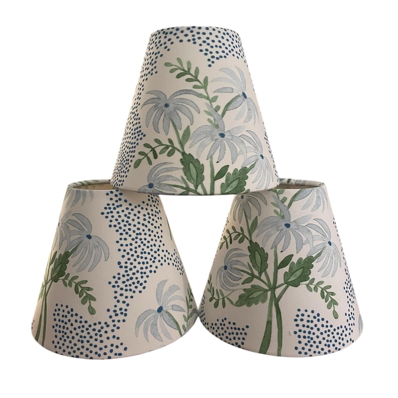Sconce Shade Blue Lampshade for Chandelier or Table Lamps Blue Floral ...
