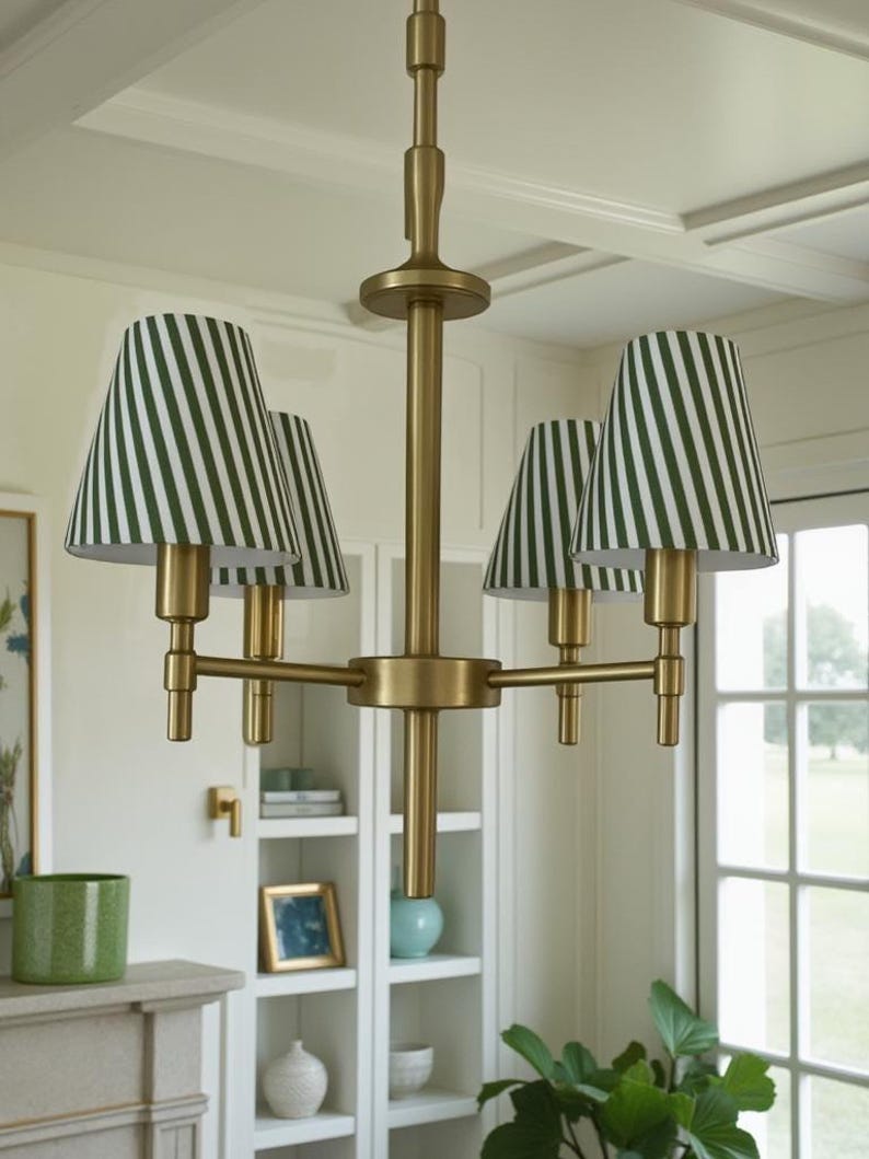 Pink Lampshade Striped Pink Sconce Shade for Chandelier Blush Pink Lamp ...