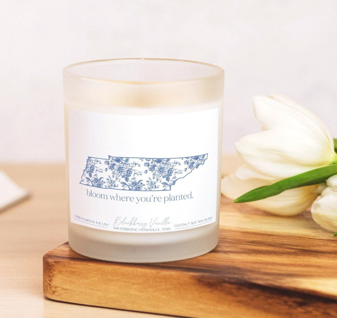 Home State Candle in Blue Floral Toile, State of Toile Candle by ...