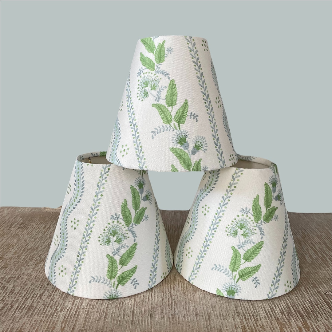 Blue and White Clip Shades for Chandelier or Sconce Lamps Blue Floral ...