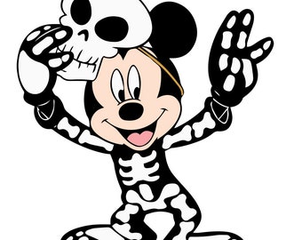 Mickey Skeleton Svg - Etsy