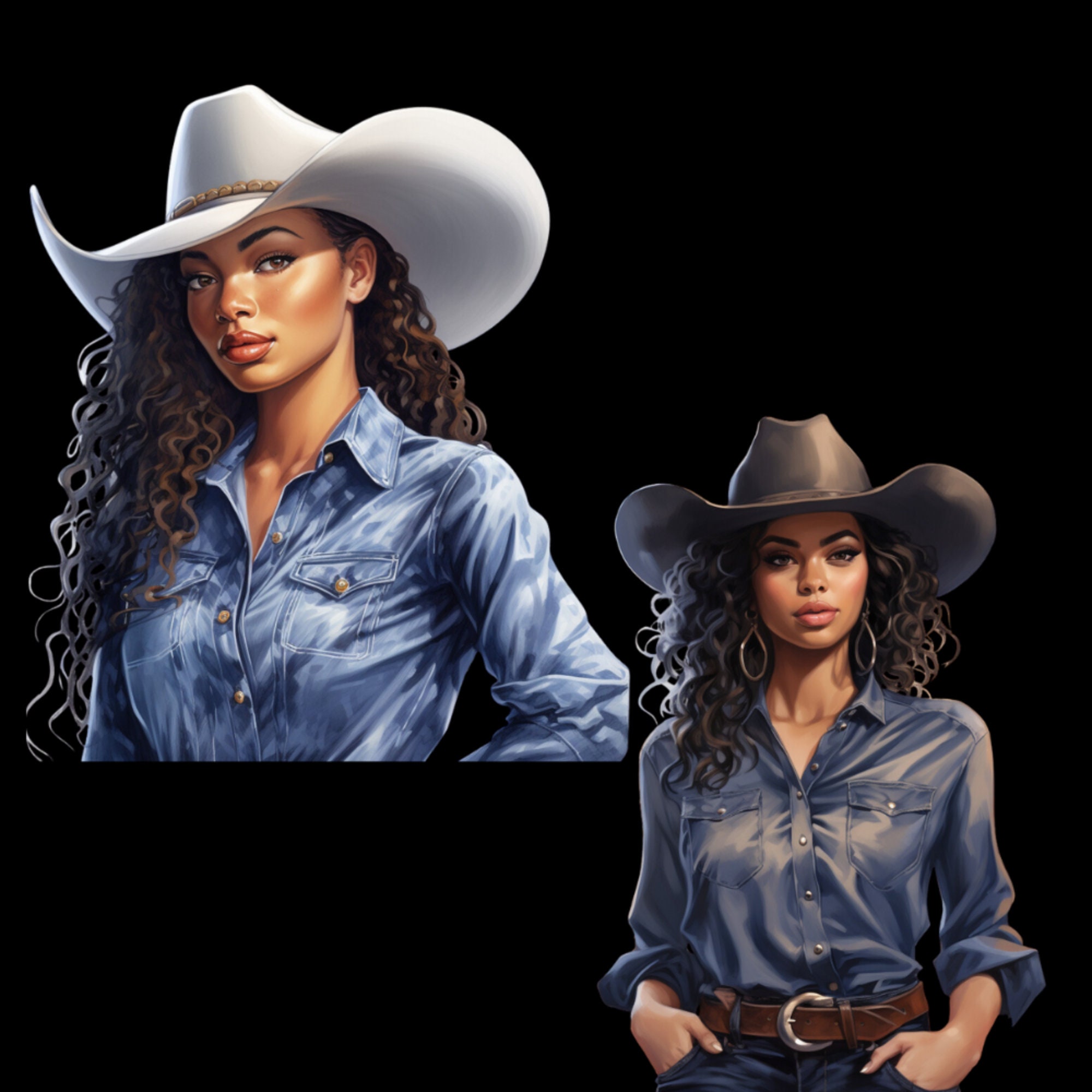 Cowgirl Clipart, African American Cowgirls, Cowgirl Clipart PNG, Black ...