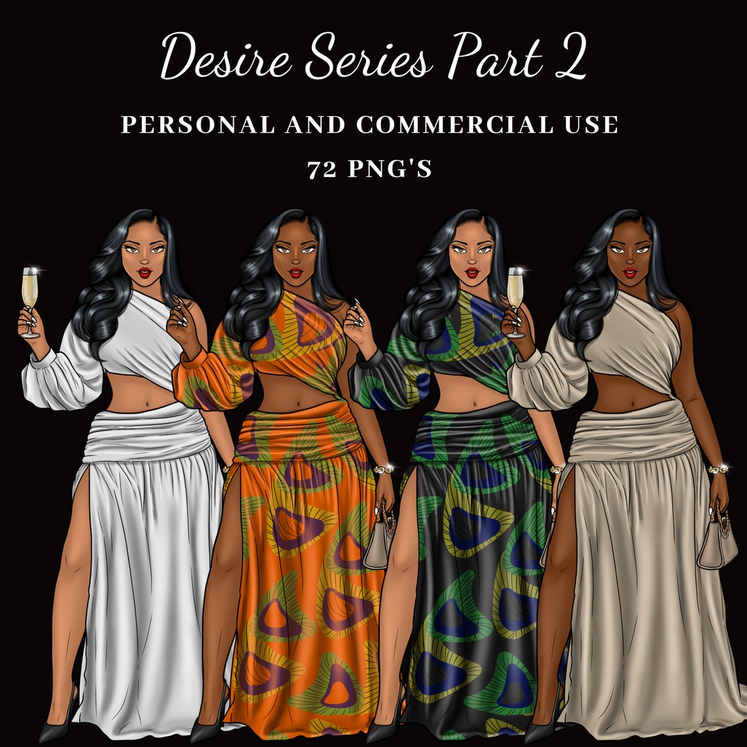 Black Woman Clipart Bundle, African American Clipart, Fashion Girl ...