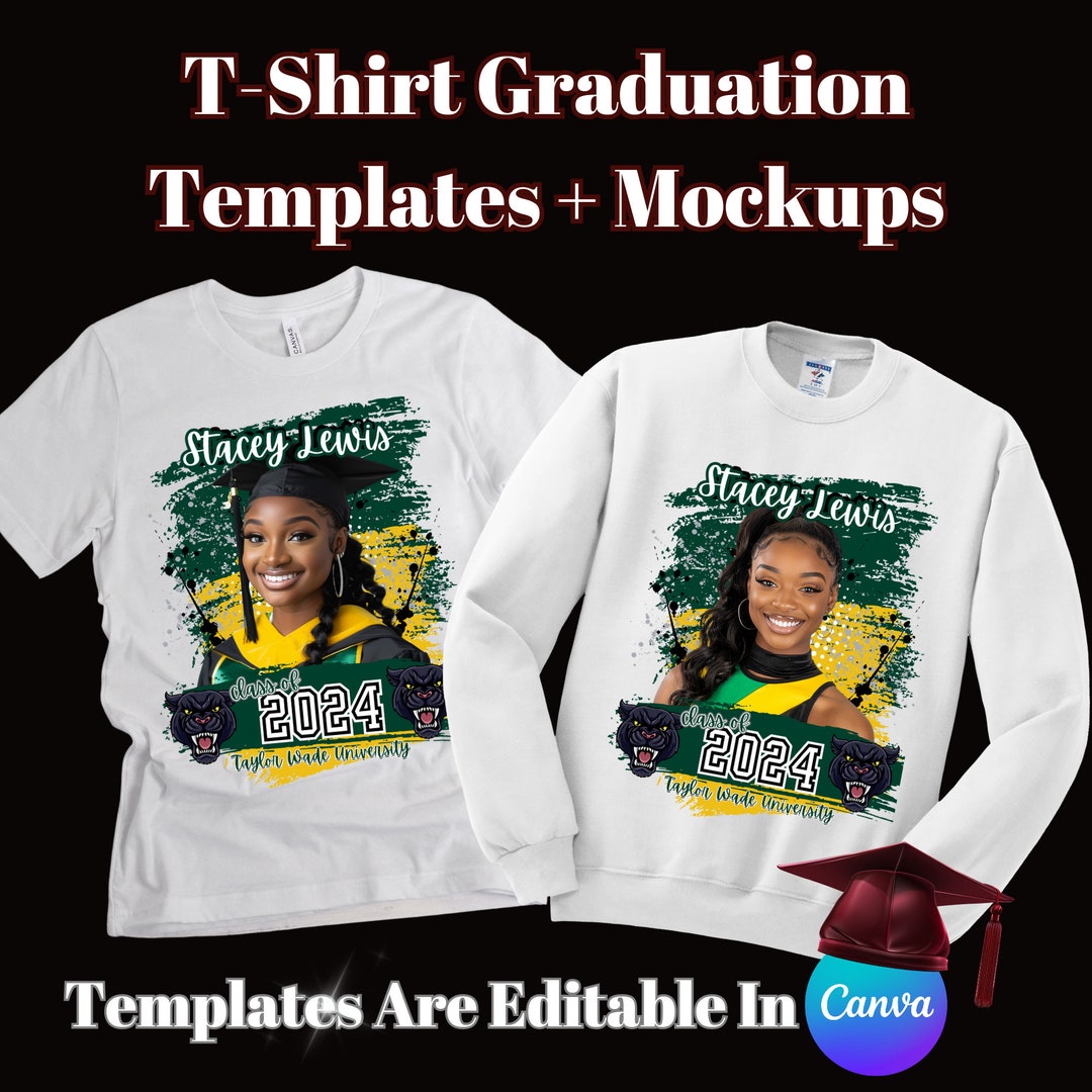 T-shirt Graduation Template, T-shirt Mockup, Graduation Design, Class ...