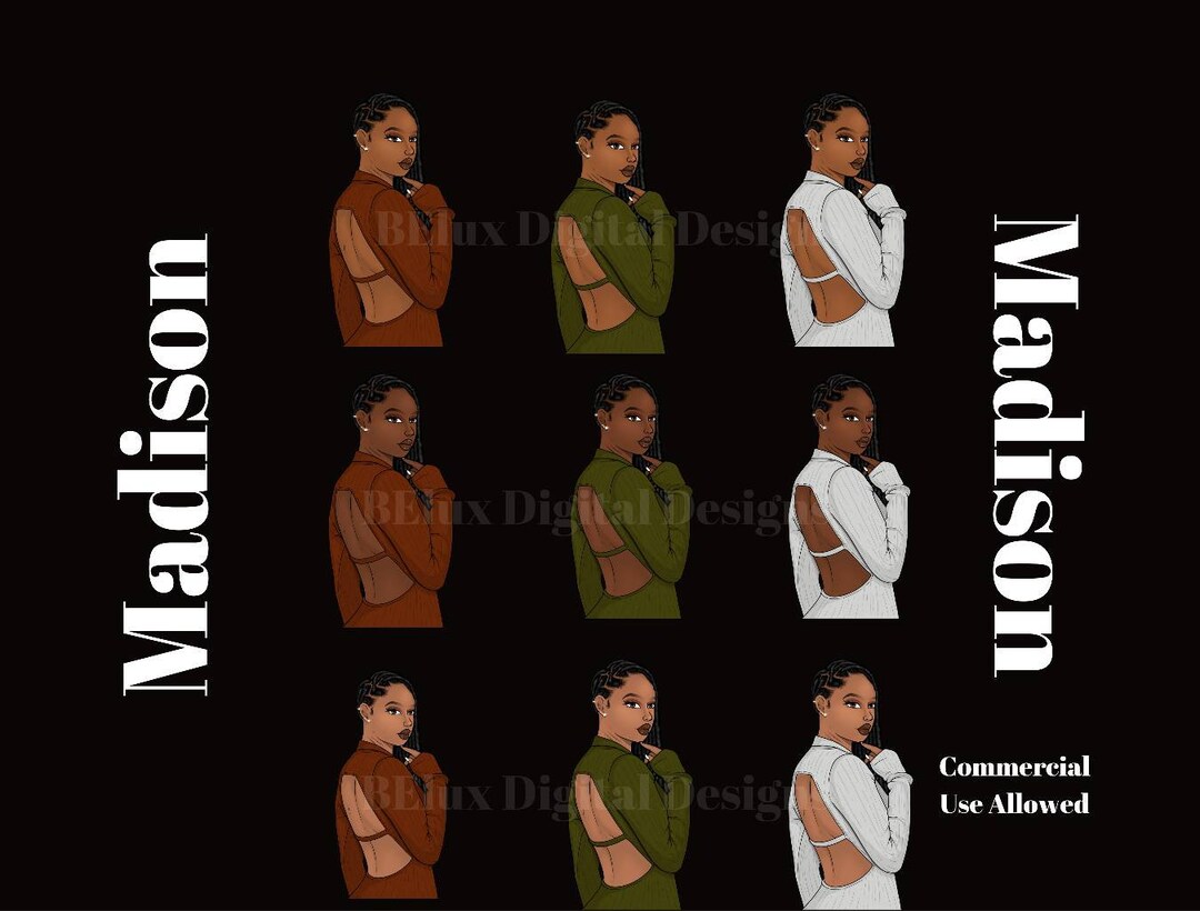 Black Woman Clipart Bundle, African American Clipart, Fashion Girl ...